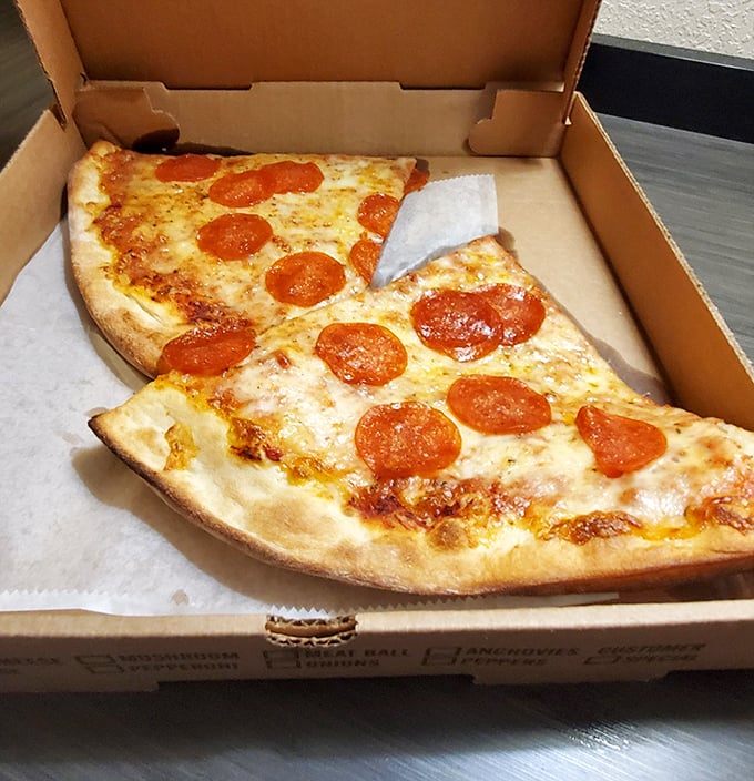 Pizza perfection doesn't need fancy toppings. Sometimes the classics—like this pepperoni masterpiece with its perfect cheese-to-sauce ratio—just get it right.