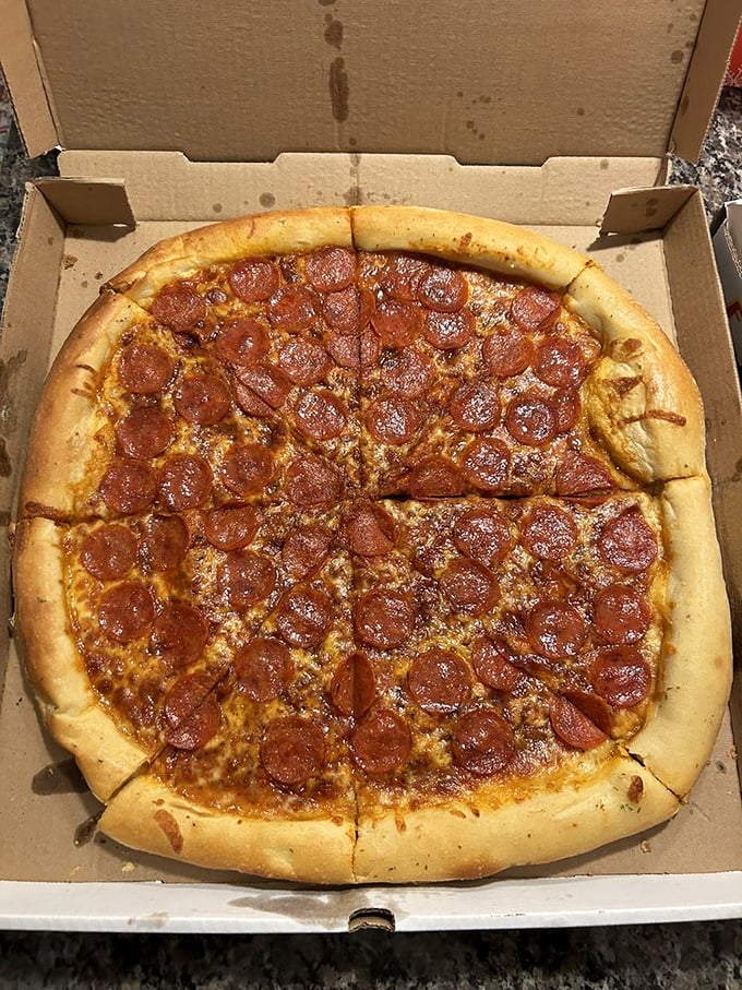 Classic pepperoni pizza elevated to an art form that would make your nonna proudly nod approval.