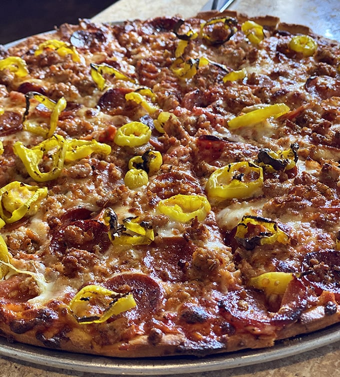 A pepperoni and banana pepper pizza that doesn't just speak to Cleveland's spice-loving soul—it sings a full opera.