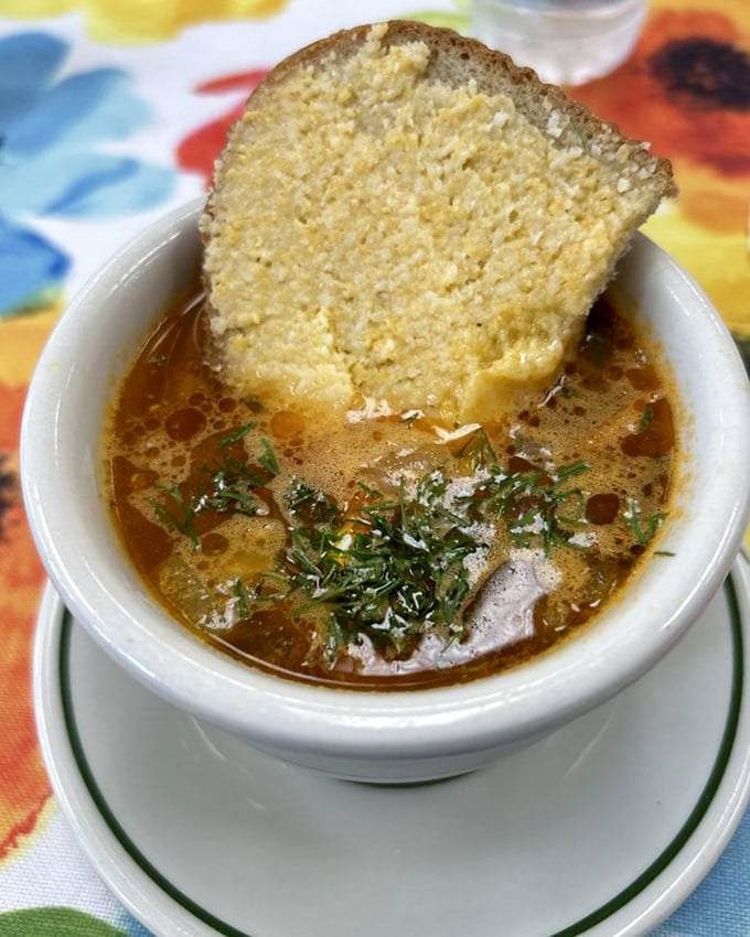 This soup isn't just chicken broth—it's liquid comfort with a slice of homemade bread standing by for dunking duty. Grandmothers everywhere would approve.