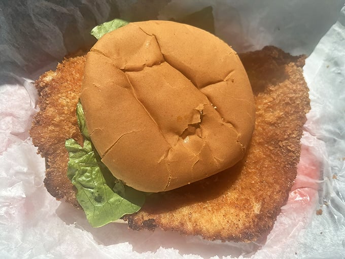 Crispy, golden-brown perfection nestled in a soft bun. This pork chop sandwich is what happens when comfort food decides to show off.