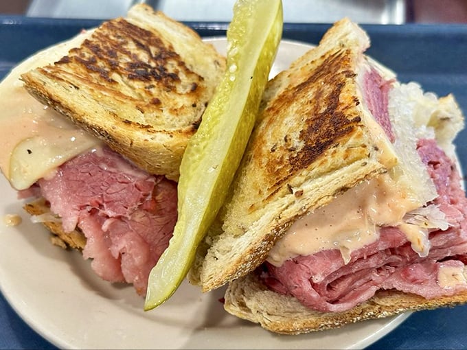 The Reuben at Shapiro's is what sandwich dreams are made of—grilled to golden perfection with Russian dressing oozing just enough to require an extra napkin.