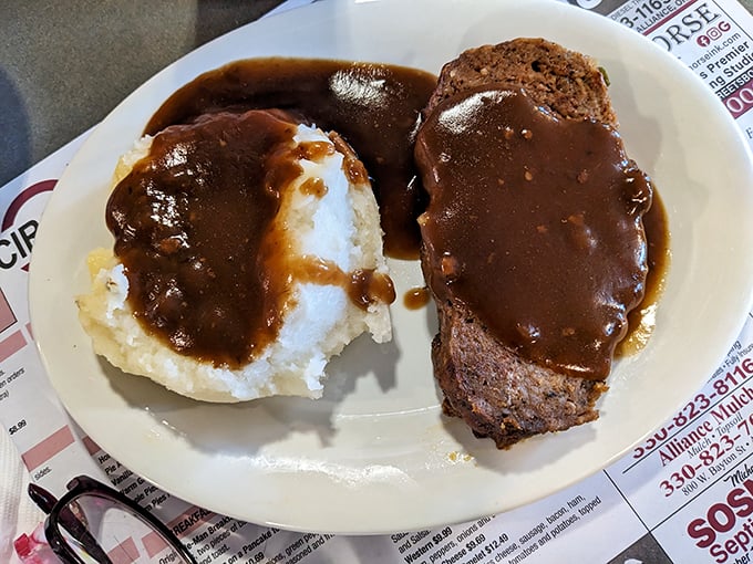 Roast beef and mashed potatoes covered in rich brown gravy – comfort food so nostalgic it should come with a playlist of your favorite childhood songs.