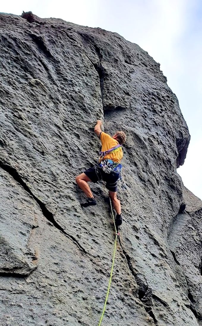 Rock climbing at Rocks State Park—where "between a rock and a hard place" is actually where you want to be. Chalk up and conquer!