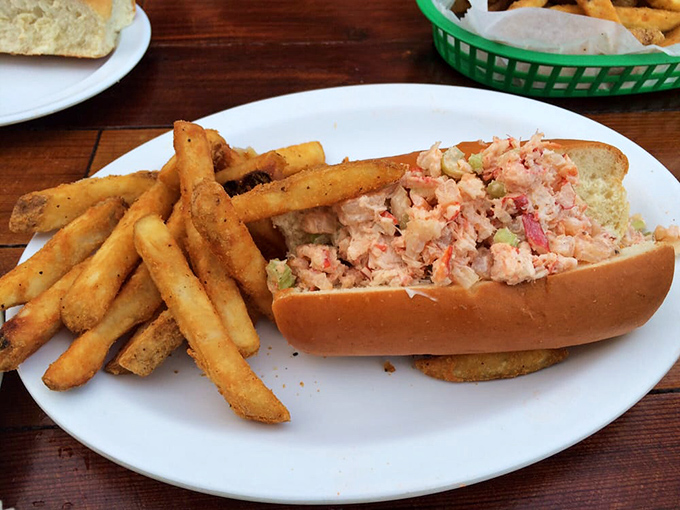 The lobster roll arrives like a celebrity – dressed simply but elegantly, letting its natural star quality shine without unnecessary fuss.