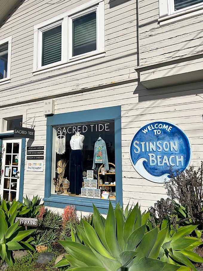 Sacred Tide boutique offers the perfect souvenir: a slice of coastal style to take home when your suntan fades. That "Welcome" sign speaks volumes.