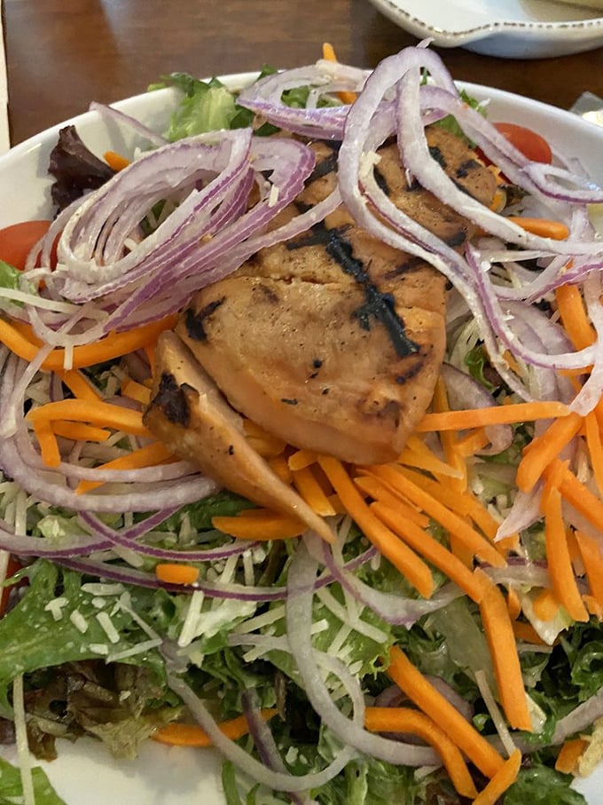 This salmon salad isn't just eating your vegetables—it's a colorful celebration where grilled protein meets garden-fresh crunch in perfect harmony.