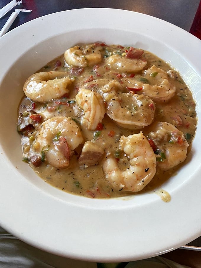 These shrimp aren't just swimming in sauce—they're doing the backstroke in flavor heaven. Plump, perfectly cooked, and ready for their moment.
