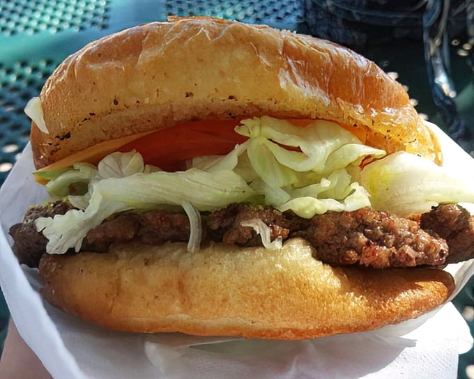 Behold the single cheeseburger in its natural habitat—a study in proportion where beef, cheese, and veggies achieve a harmony that fancy restaurants spend years trying to perfect.