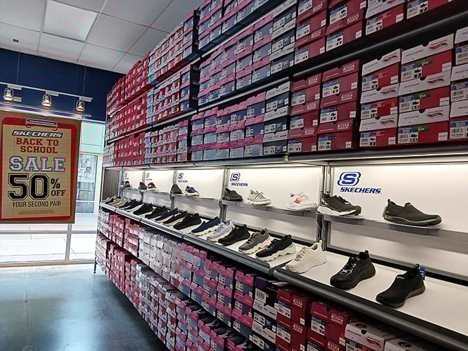 Wall-to-wall footwear at Skechers presents the paradox of modern shopping – so many choices that finding the perfect pair becomes a delightful treasure hunt.