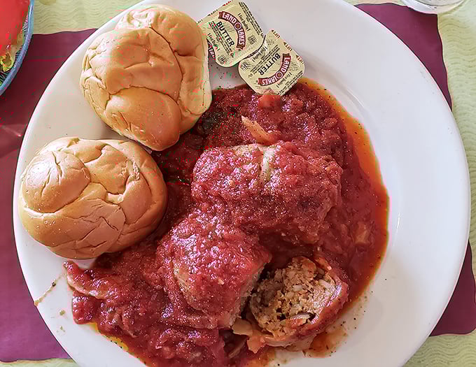 These stuffed cabbage rolls swimming in rich tomato sauce aren't just food – they're time travel to your grandmother's kitchen, even if she wasn't Jewish.