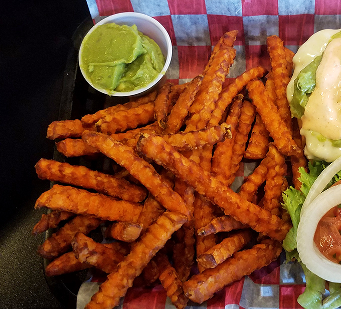 Sweet potato fries with a side of guacamole—the unexpected duo that makes you question why you ever ate them separately.