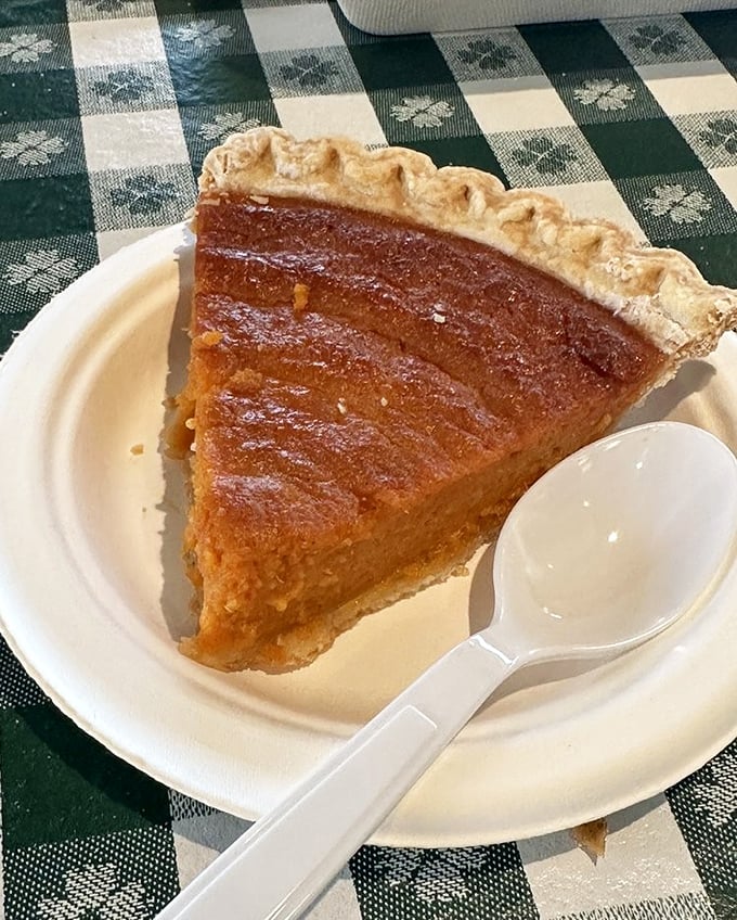 Chess pie that would make your Southern grandmother weep with joy. Caramelized top, custardy middle, and a crust that deserves its own fan club.