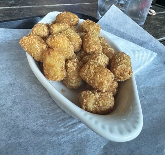 These golden-brown tater tots aren't just a side dish—they're crispy little time machines transporting you back to childhood, but with grown-up flavor.