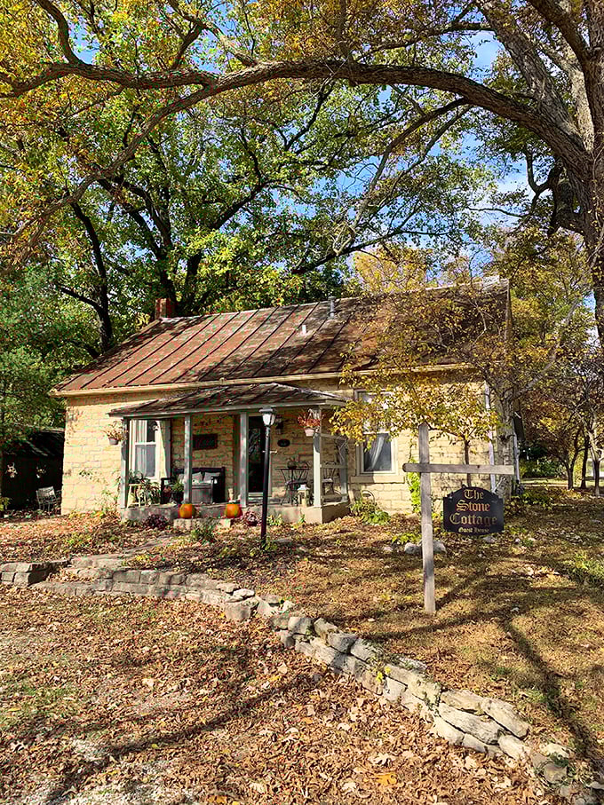 The Stone Cottage looks like it was plucked straight from a fairy tale, its limestone walls telling stories of Mississippi River life through countless seasons of change.
