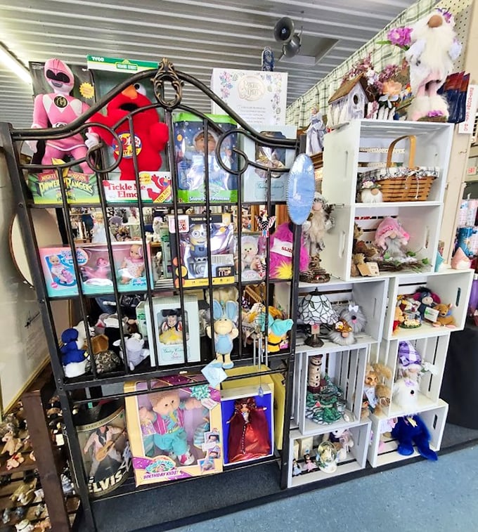 Stuffed animals and vintage toys living their second act. That Pink Ranger has seen things, but she's still ready for action.