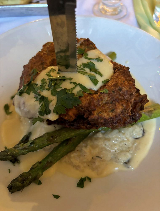 Truffle Brie Chicken isn't just dinner—it's a masterclass in indulgence. That creamy sauce pooling around perfectly cooked asparagus is basically edible poetry.