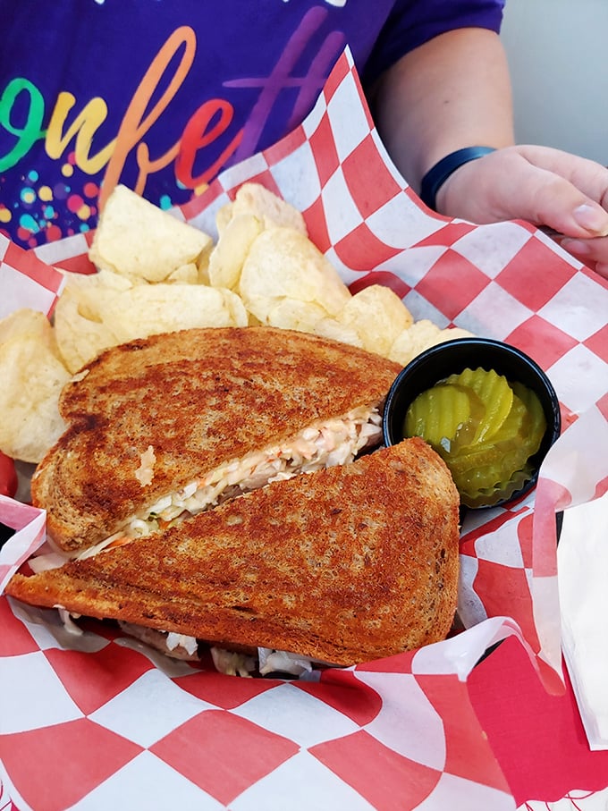 This grilled sandwich isn't just lunch—it's a masterpiece of melted perfection that makes you wonder why anyone would eat anything else.