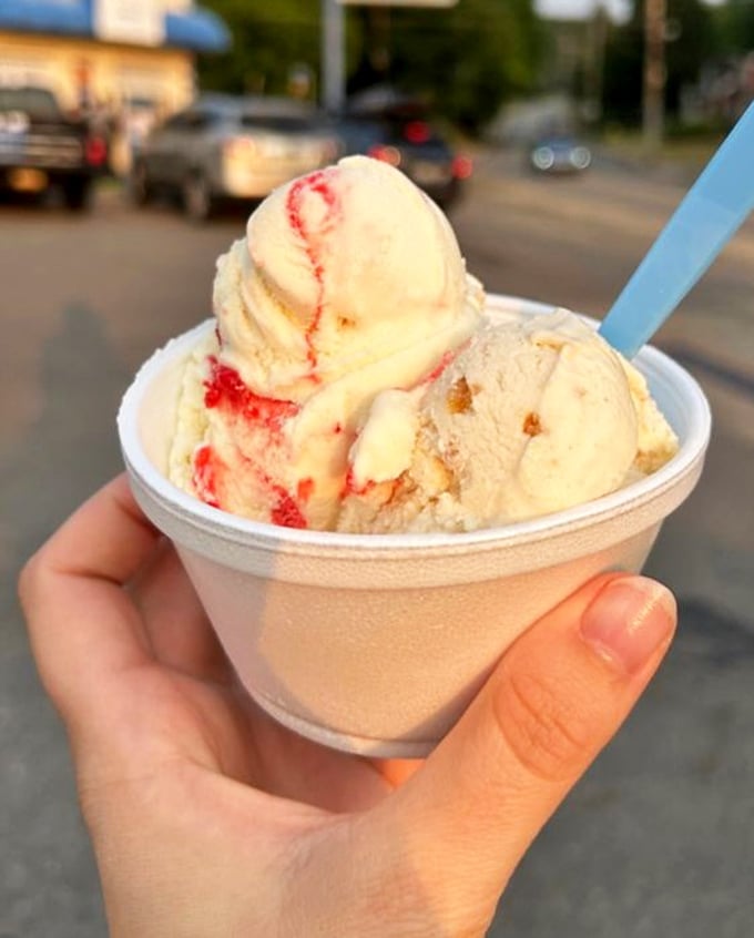 Creamy vanilla swirled with ribbons of raspberry—like summer decided to throw a party and everyone's invited.