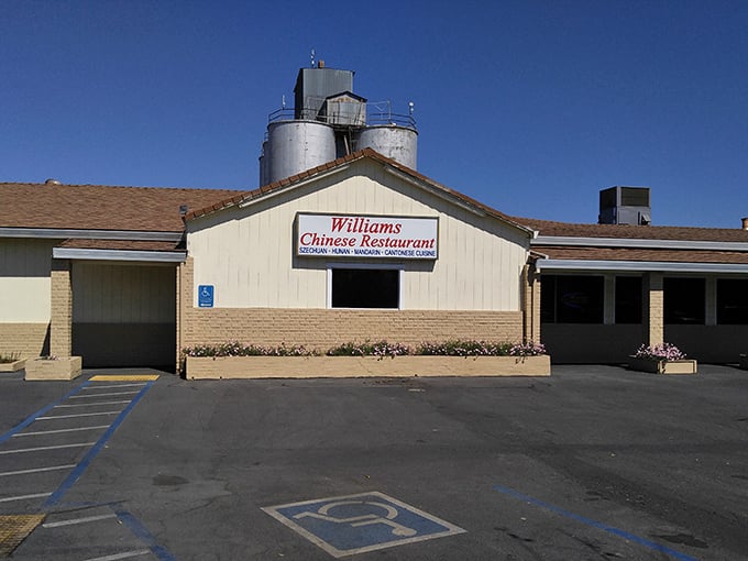 The Williams Chinese Restaurant proves good food transcends geography—who needs big city dim sum when you've got authentic flavors hiding behind this unassuming facade?