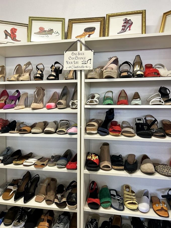 "One shoe can change your life" – Cinderella knew it, and so do thrift store devotees. These shelves offer glass slippers for every budget.