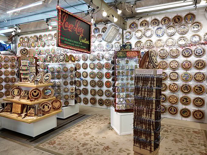 Wall-to-wall wooden wonders! This laser-cut creation station transforms ordinary wood into extraordinary keepsakes that scream "I didn't go to Disney!"