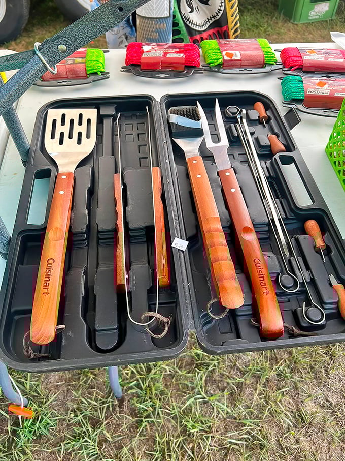 The holy grail of summer cookouts! These wooden-handled grill tools have probably flipped more burgers than all the fast food joints in Grand Rapids combined.