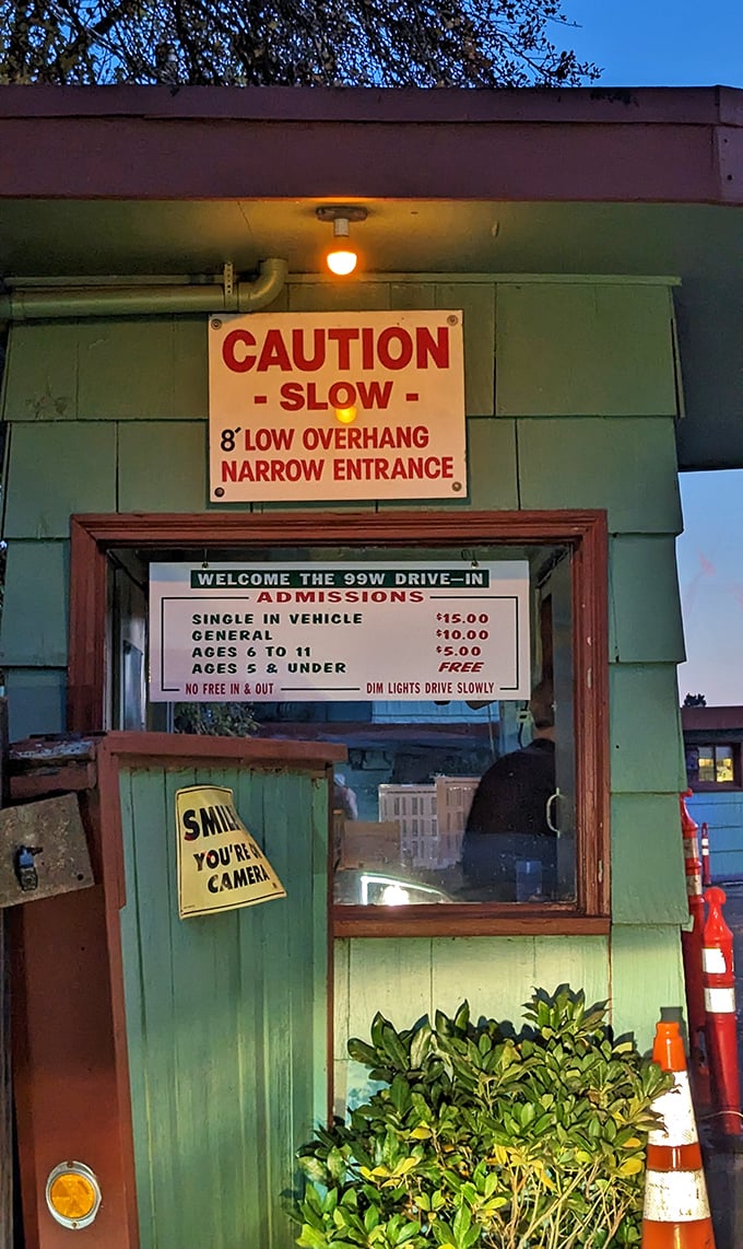 "Caution: Slow" – sage advice for both entering the theater and savoring the increasingly rare pleasure of drive-in movie nights.