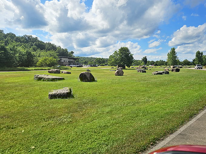 The park's open spaces dotted with ancient boulders – geological chess pieces arranged by forces we can barely comprehend.