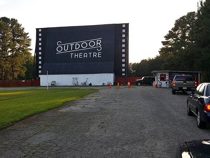 From this angle, you can almost hear the crackle of the radio tuning in and smell the buttery popcorn wafting through car windows.