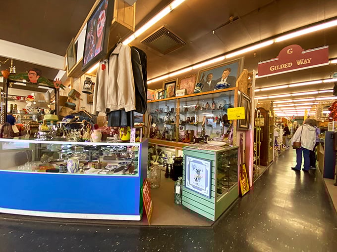 Vendor spaces create neighborhoods within this antique metropolis. Turn left for nostalgia, right for whimsy, straight ahead for both.