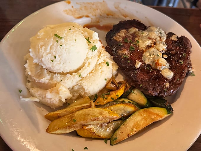 Not just bangers and mash, but a culinary love letter from Ireland—creamy potatoes, savory steak, and vegetables that didn't come from a freezer bag.