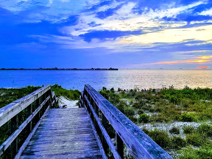 The boardwalk to beach bliss. That magical moment when the path opens to reveal the water, and suddenly Monday's meeting seems galaxies away.