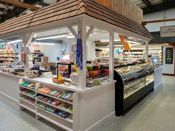 Sweet tooth heaven! This candy shop doesn't just sell treats—it creates childhood flashbacks with every colorful display and glass case of handcrafted confections.
