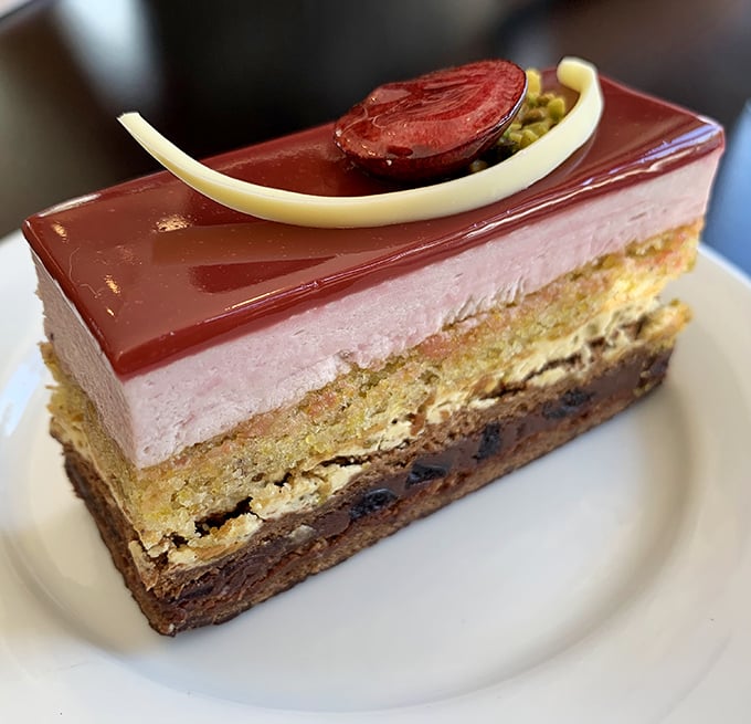 Layer upon glorious layer, this cherry cake is what happens when a pastry chef decides to show off—and we're all better for it.