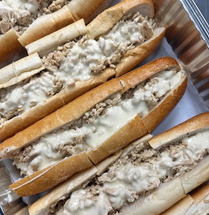 Multiple cheesesteaks lined up like soldiers ready to wage war against your hunger pangs.