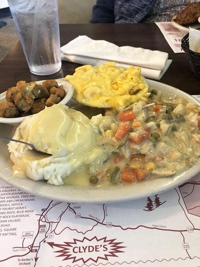 A garden-fresh salad that proves Clyde's isn't just about indulgence—though those Lance crackers suggest they understand balance in all things.