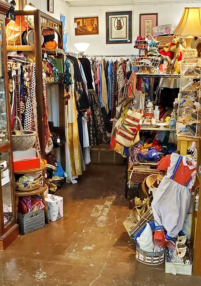 Vintage clothing waits patiently for new adventures—each garment a character in search of its next chapter.