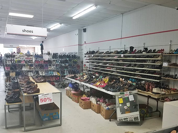 Shoe heaven exists, and it's organized by size. From barely-worn boots to dress shoes that have danced at just one wedding.