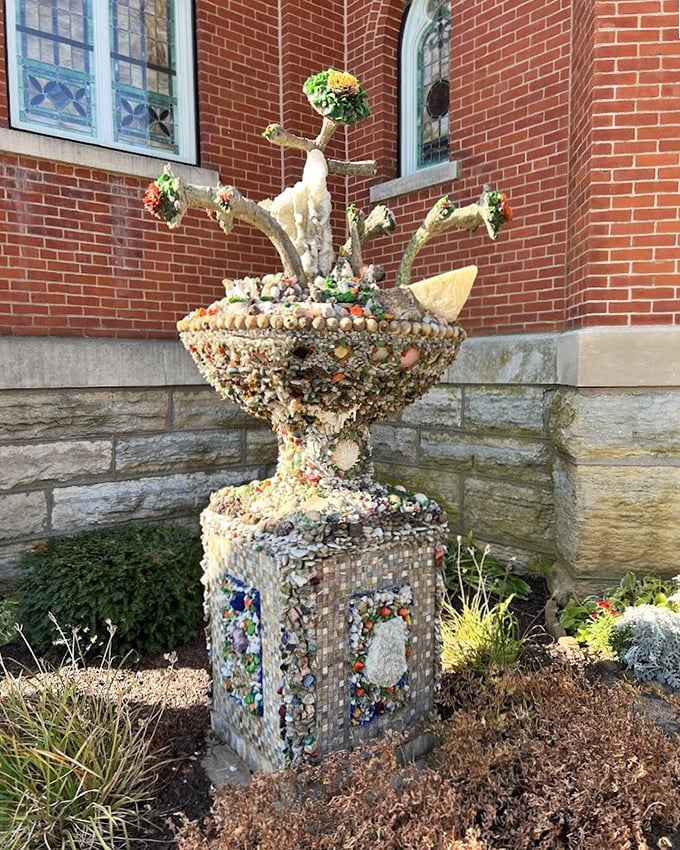 This ornate planter looks like what would happen if a royal chalice and a garden fountain had a very bedazzled baby.