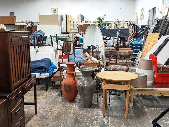 A treasure trove of furniture possibilities where mid-century meets modern meets "what era is that from?" Decorating dreams come true.