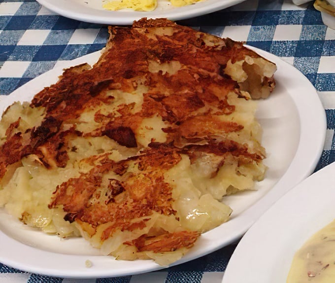 Hash browns with the golden-brown crust that breakfast dreams are made of—the kind that make you wonder why you ever bother making them at home.