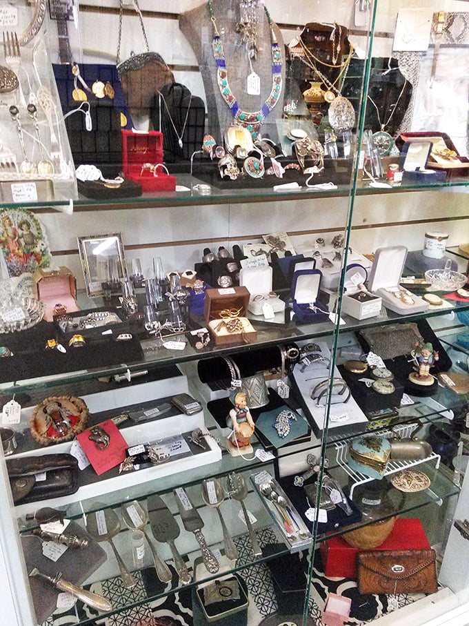 Jewelry cases where time capsules of fashion meet investment opportunities. That brooch could be costume or could pay for dinner – treasure hunting at its finest.