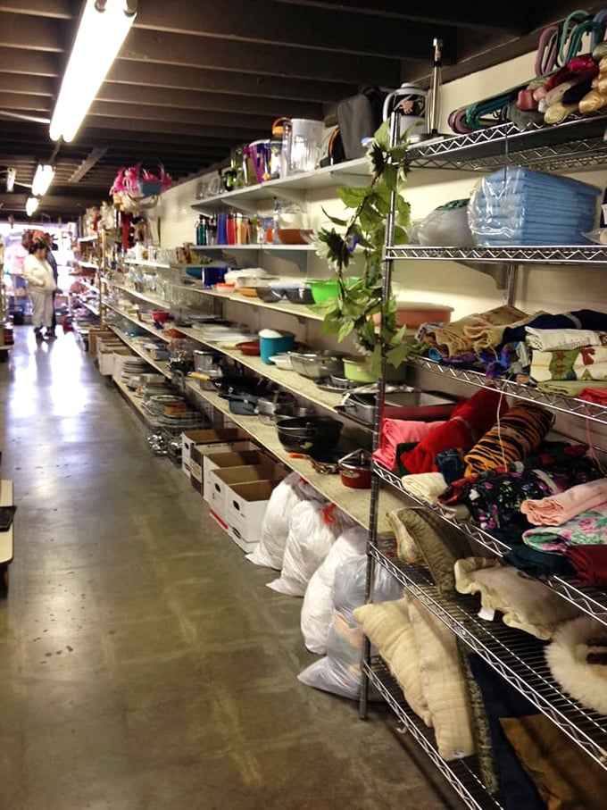 The kitchenware aisle – where your grandmother's favorite serving pieces mingle with modern gadgets in a culinary time capsule of American dining.