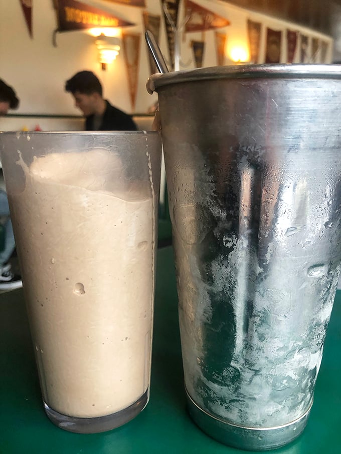 The milkshake experience comes complete with the metal mixing cup—like getting the director's cut along with the feature film of dairy deliciousness.