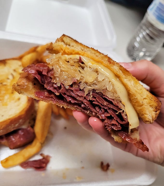 The Reuben's sophisticated cousin – a pastrami sandwich with melted cheese and sauerkraut that would make a New York deli nod in respect. Florida's answer to Carnegie Hall.