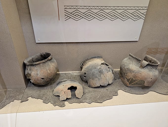 Pottery with personality! These clay vessels weren't just functional—they were the Tupperware parties of their day, complete with decorative flair.