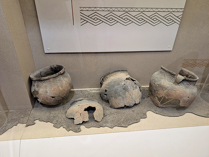 Pottery with personality! These clay vessels weren't just functional—they were the Tupperware parties of their day, complete with decorative flair.