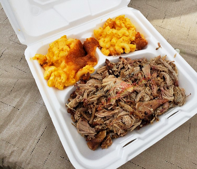 Pulled pork that strikes the perfect balance between juicy and textured—each forkful a tiny masterpiece of barbecue art.
