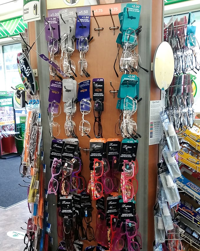 Reading glasses galore! For when your arms suddenly aren't long enough to read the menu—a phenomenon that mysteriously starts around age 45.